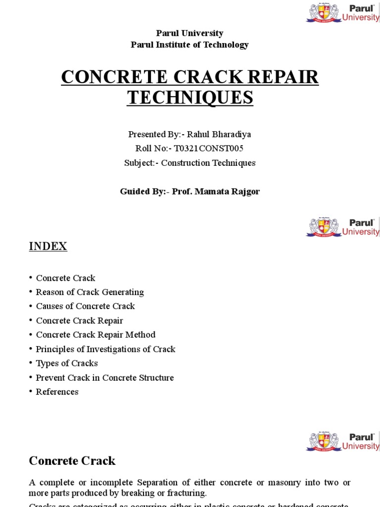 Concrete Crack Repair Techniques Guide | PDF | Concrete | Fracture