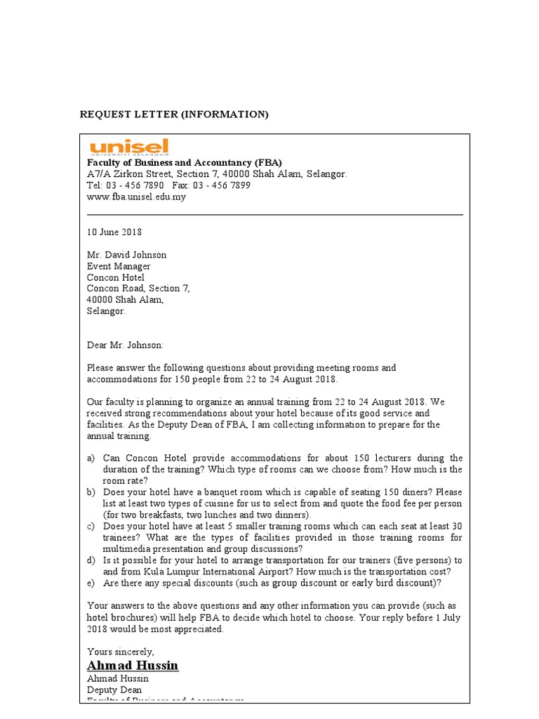 Request Letter | PDF