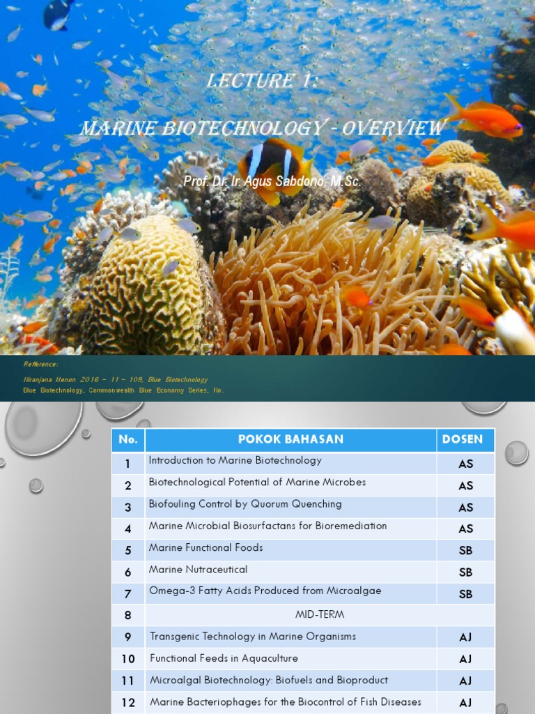 LECTURE-1 - Introduction To Marine Biotechnology | PDF | Biotechnology ...
