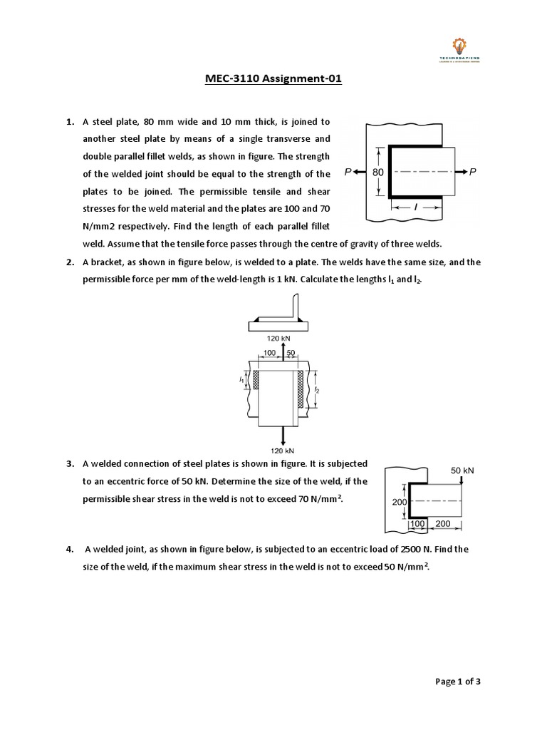 Eccentric Weld Connection Size Calculation | PDF | Stress (Mechanics ...