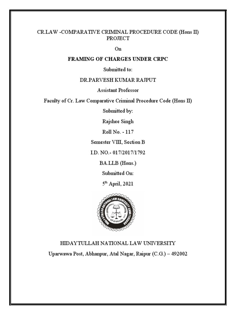 Comparative Criminal Procedure Code Project | PDF | Prosecutor ...