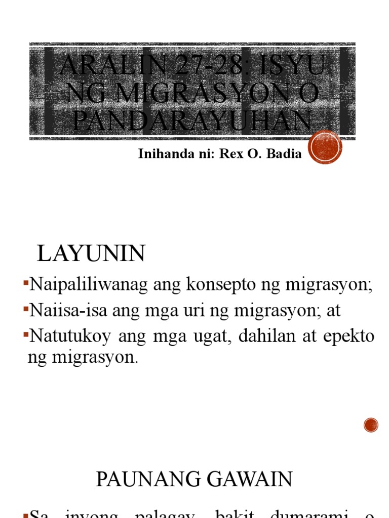 Aralin 16 - Migrasyon | PDF