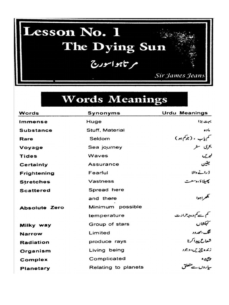 Chapter 1 English Notes 12th Class | PDF
