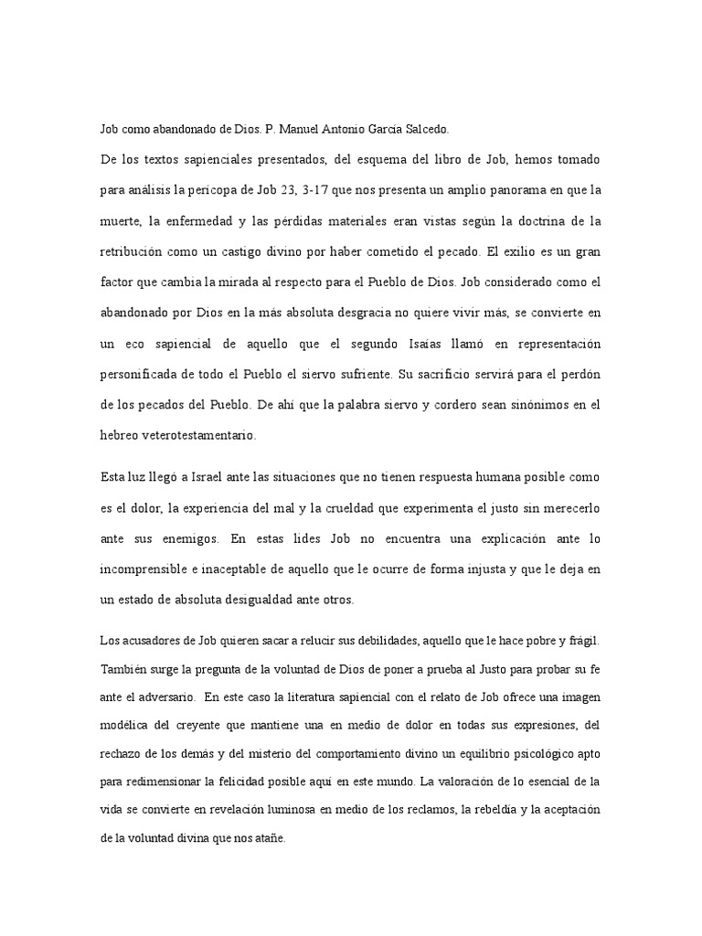 Job como ejemplo del justo que sufre injustamente | PDF | Libro de ...