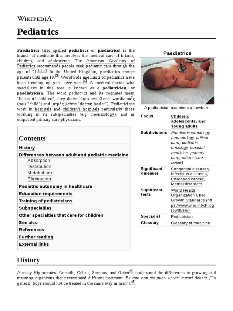 Pediatrics Wiki | PDF | Pediatrics | Medicine