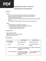 Detailed Lesson Plan in Science 6 Quarter 2 Vertebrates | PDF ...