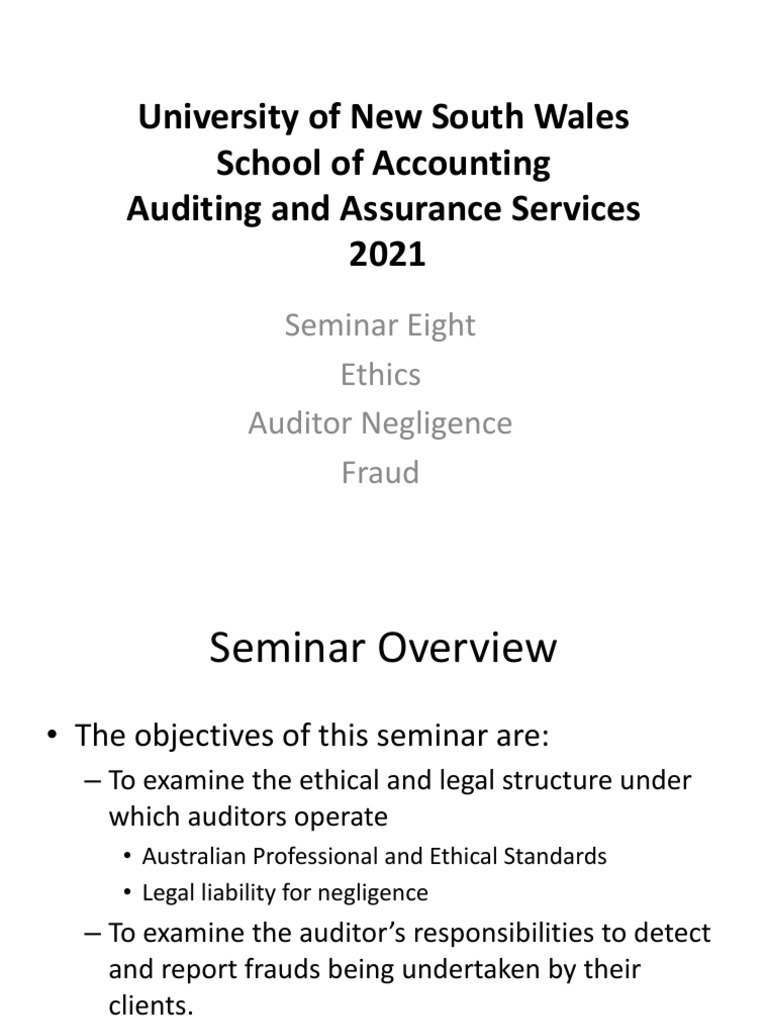 Auditor Ethics and Negligence Overview | PDF | Negligence | Audit