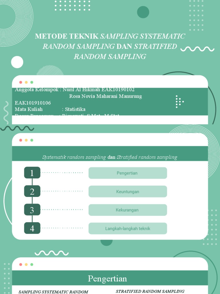 Makalah METODE TEKNIK SAMPLING SYSTEMATIC RANDOM SAMPLING DAN ...