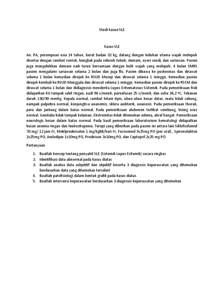 Analisis Kasus SLE Remaja | PDF | Kesehatan Holistik