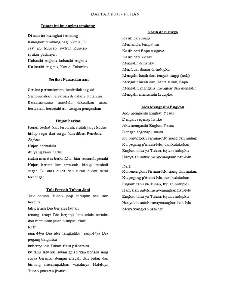 Lirik dan Chord Lagu Rohani | PDF | Agama & Spiritualitas
