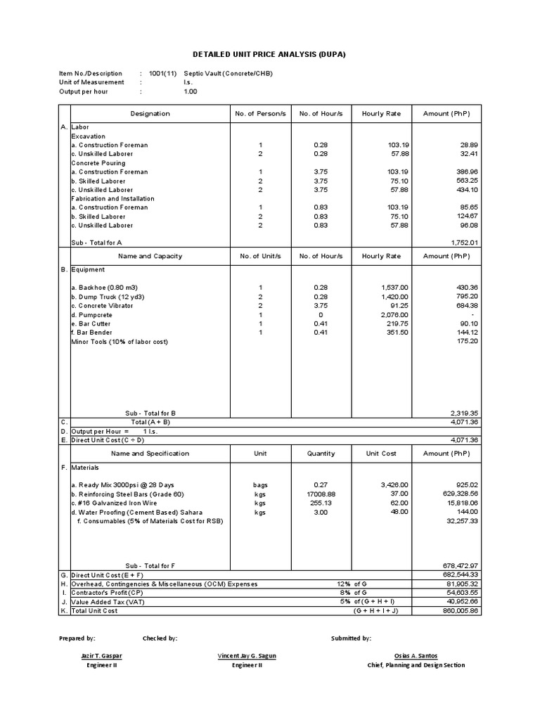 Septic Tank and Cistern Tank Computation | Download Free PDF | Human ...