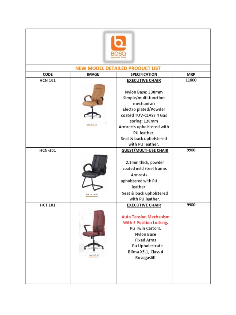 New Model Detailed Product List: Code Image Specification MRP | PDF ...