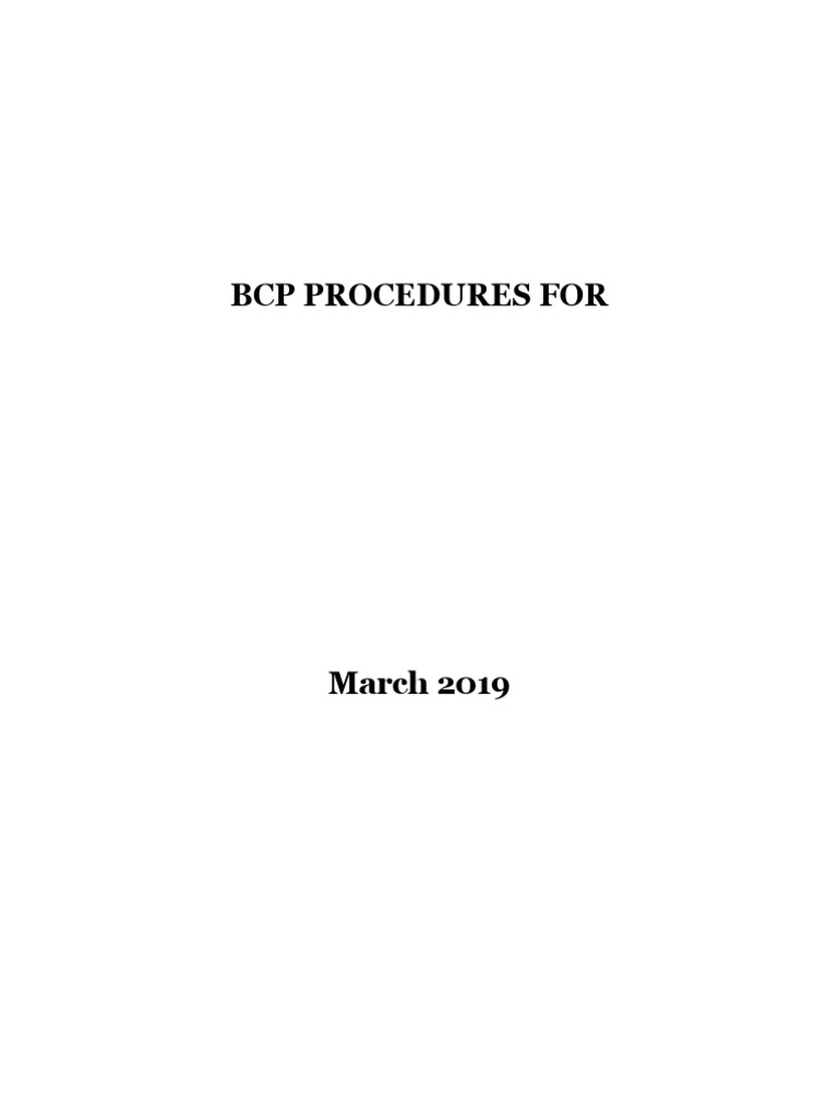 BCP Procedures | PDF | Information Technology Management | Information ...