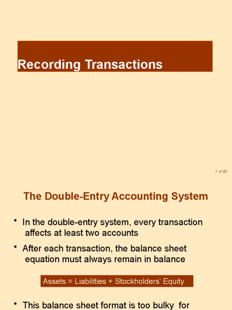 Recording Transactions | PDF | Debits And Credits | Book Value