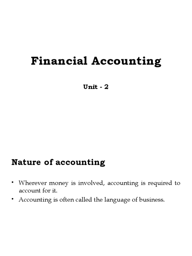 Financial Accounting: Unit - 2 | PDF | Debits And Credits | Expense