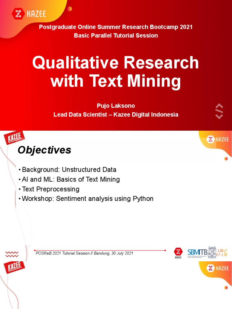 Qualitative Research With Text Mining Tutorial Session-Pujo Laksono | Download grátis PDF ...