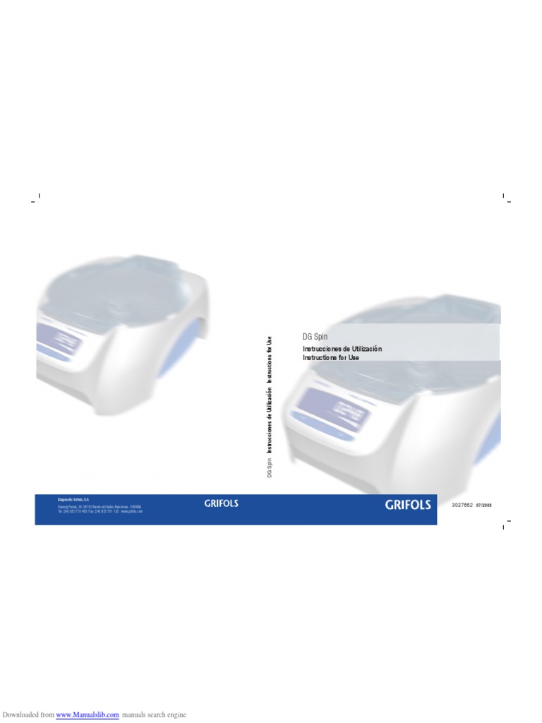 Grifols DG Spin - User Manual | PDF | Electrical Connector | Mains ...