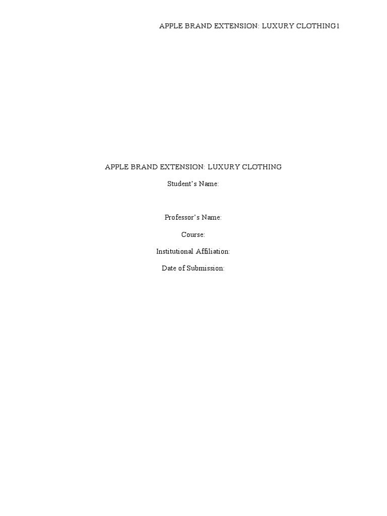 Apple Brand Extension: Luxury Clothing1 | PDF | Brand | Apple Inc.