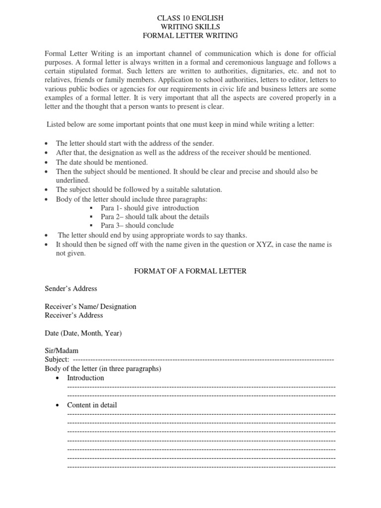 10 English - Writing Skills | PDF