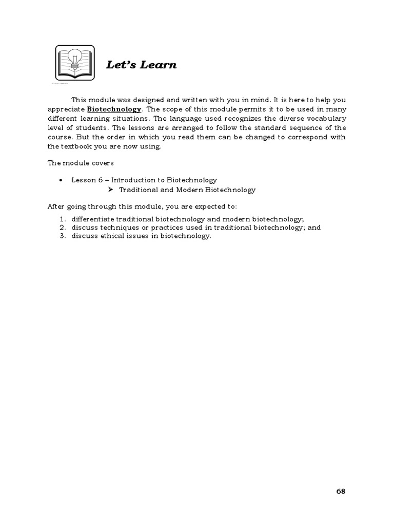 1st Quarter BIOTECHNOLOGY Module 3 Lesson 6 | Download Free PDF ...