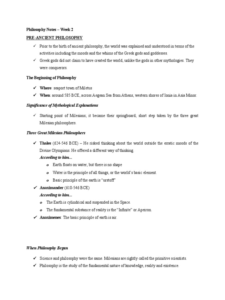 Philosophy Notes - Week 2 | PDF | Cognition | Philosophical Theories