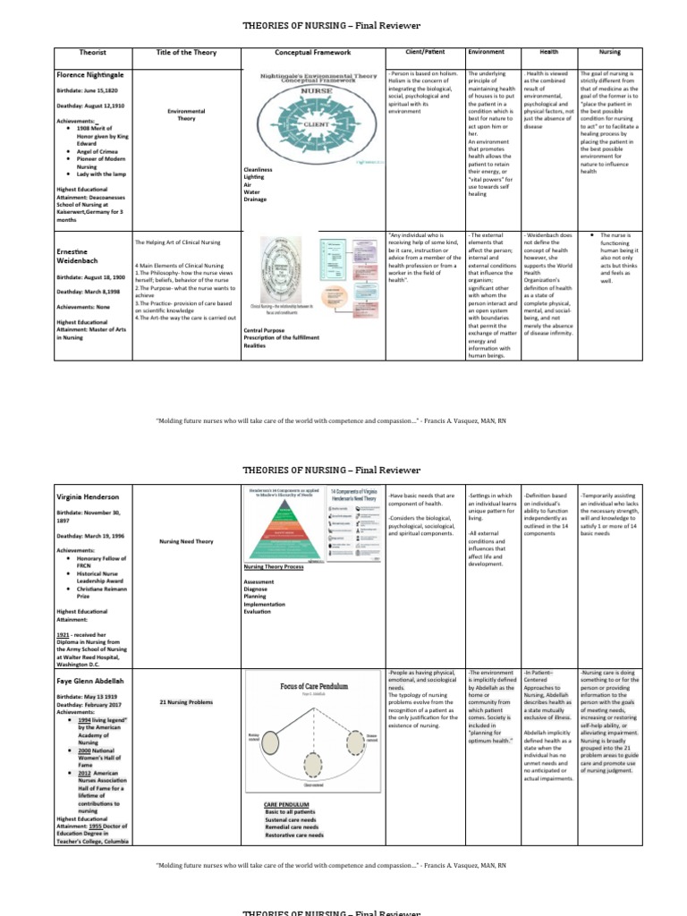 Nursing Theories Overview and Review | PDF | Nursing | System