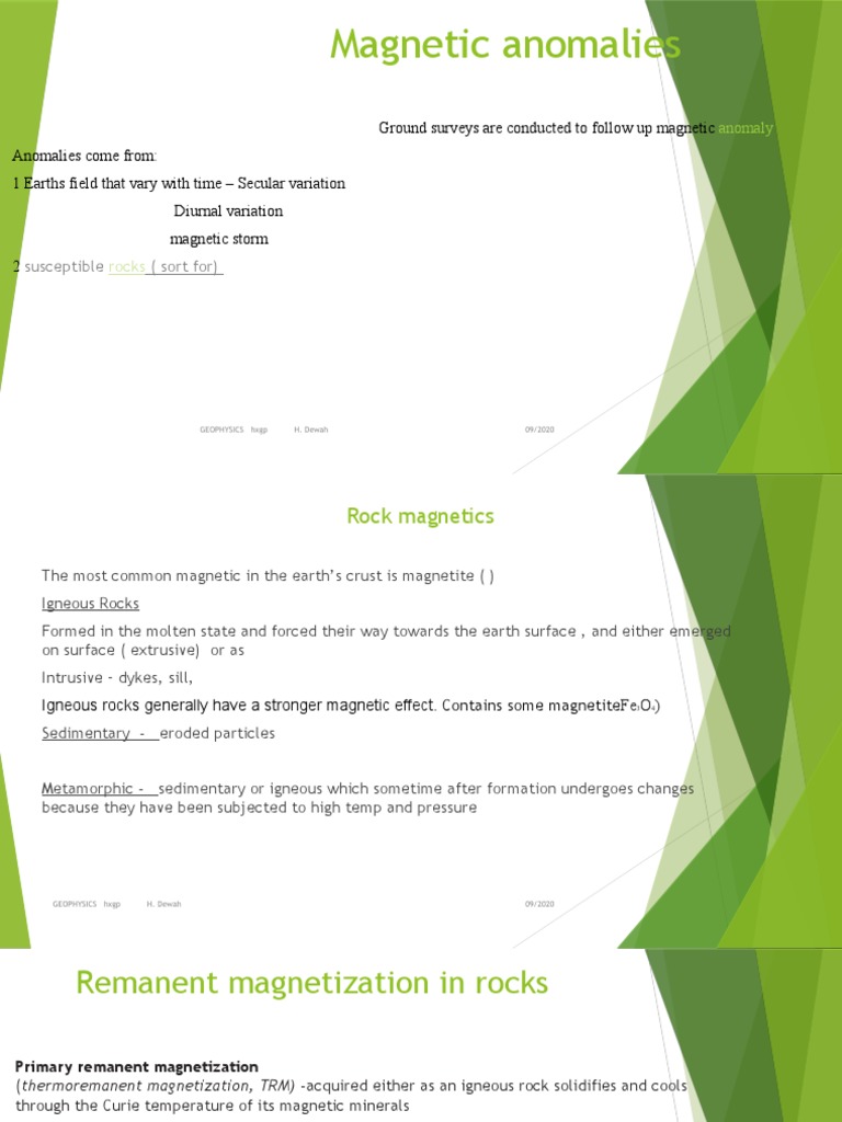 # 3 Magnetic Anomalies Pres PLUS Int | PDF | Rock (Geology) | Magnetometer