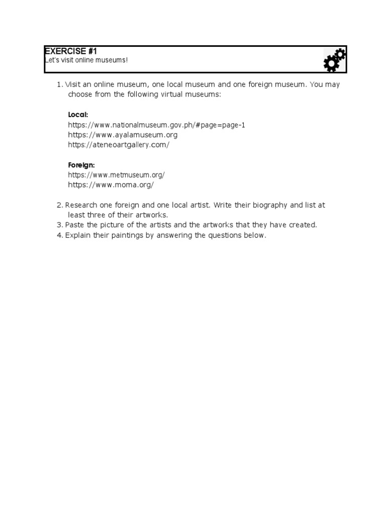 Exercise 1 - ArtAppreciation | PDF | Claude Monet | The Arts