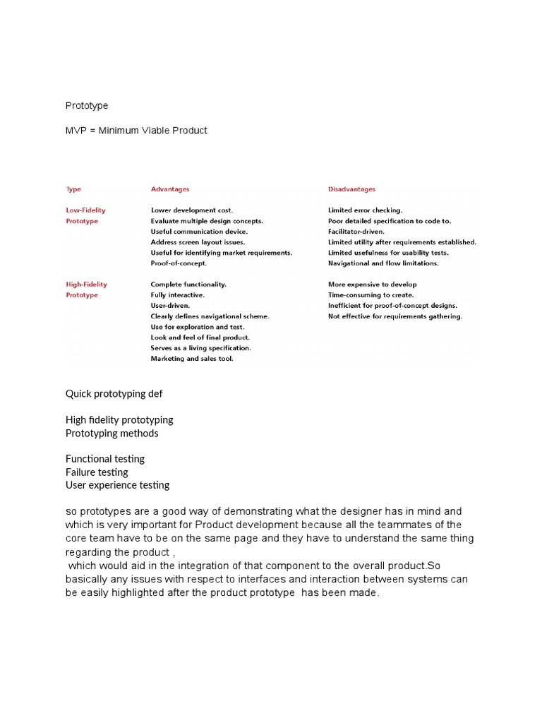 Prototype MVP Minimum Viable Product | PDF | Prototype | 3 D Printing