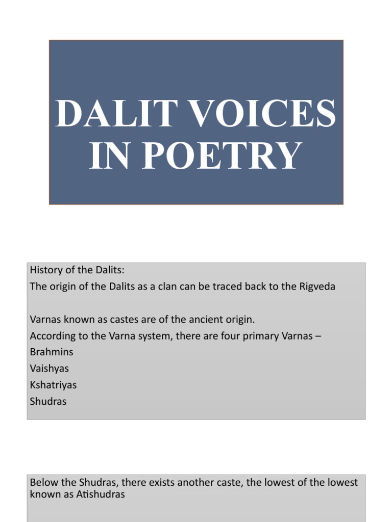 Dalit Voices in Poetry | PDF | Dalit | Caste