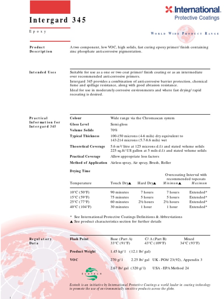 Intergard 345_Datasheet | Paint | Corrosion