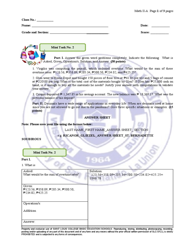 Mini Task No 2 | PDF
