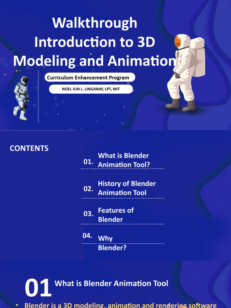 Walkthrough Introduction To 3D Modeling and Animation: Curriculum ...