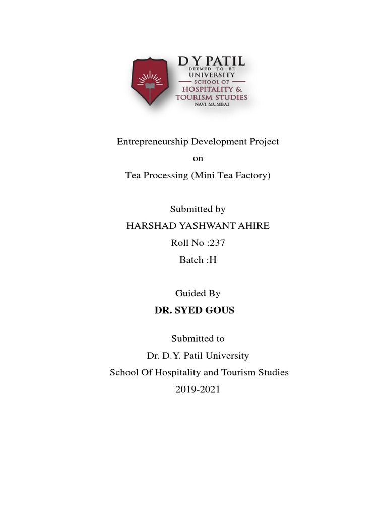 Mini Tea Factory Project Overview | PDF | Tea | Depreciation