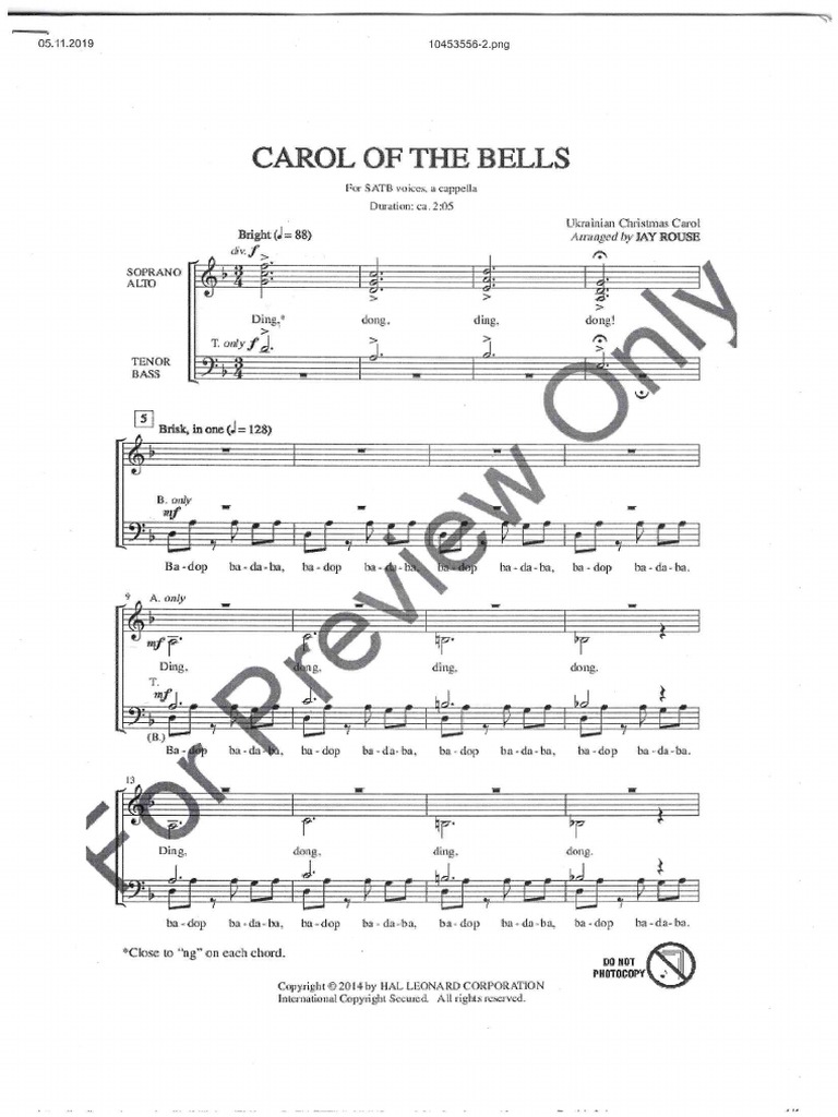 Carol of The Bells | PDF