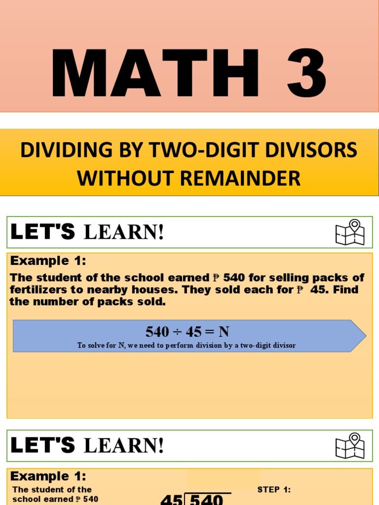 Math 3ak - Dividing Two-Digit Divisor Withour Remainder | PDF ...