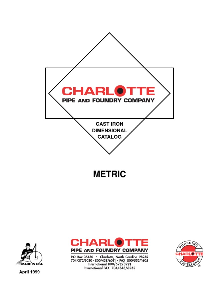 Cast Iron Pipe Dimensions Catalog | PDF | Foot (Unit) | Inch