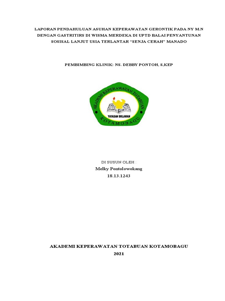 LP Asuhan Kep Gerontik Gastritis | PDF