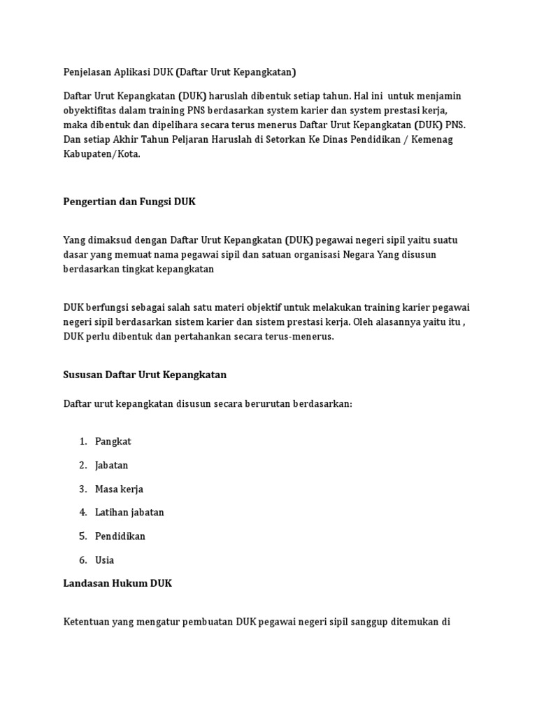 Peraturan Duk | PDF | Karier & Perkembangan