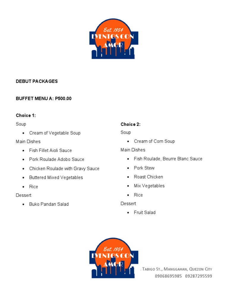 Debut Packages: #412, T S ., M, Q C 09068695985 09287295599 | Download ...