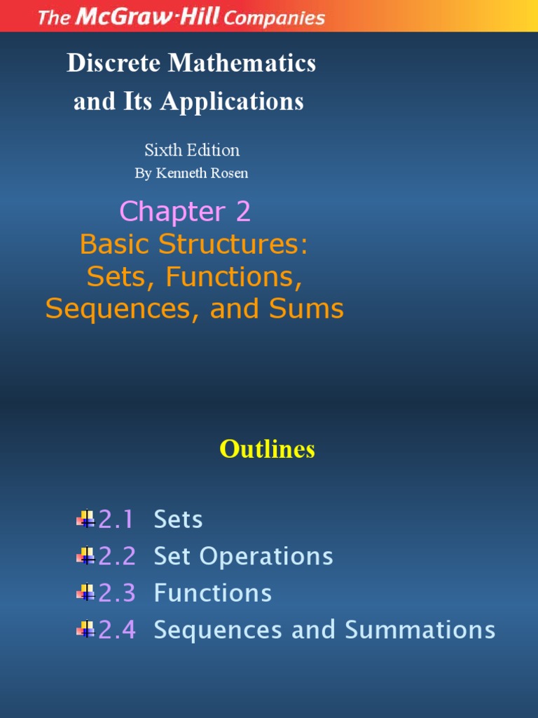 Discrete Mathematics and Its Applications: Basic Structures: Sets ...