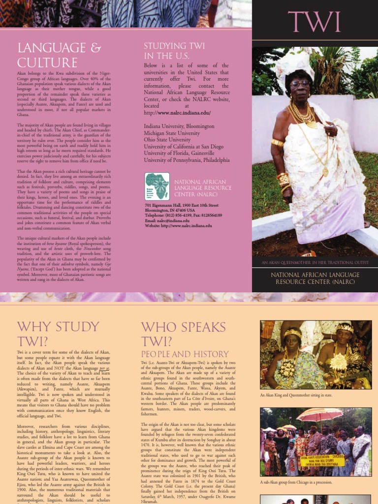 Language & Culture: Studying TWI in The U.S | PDF | Ghana