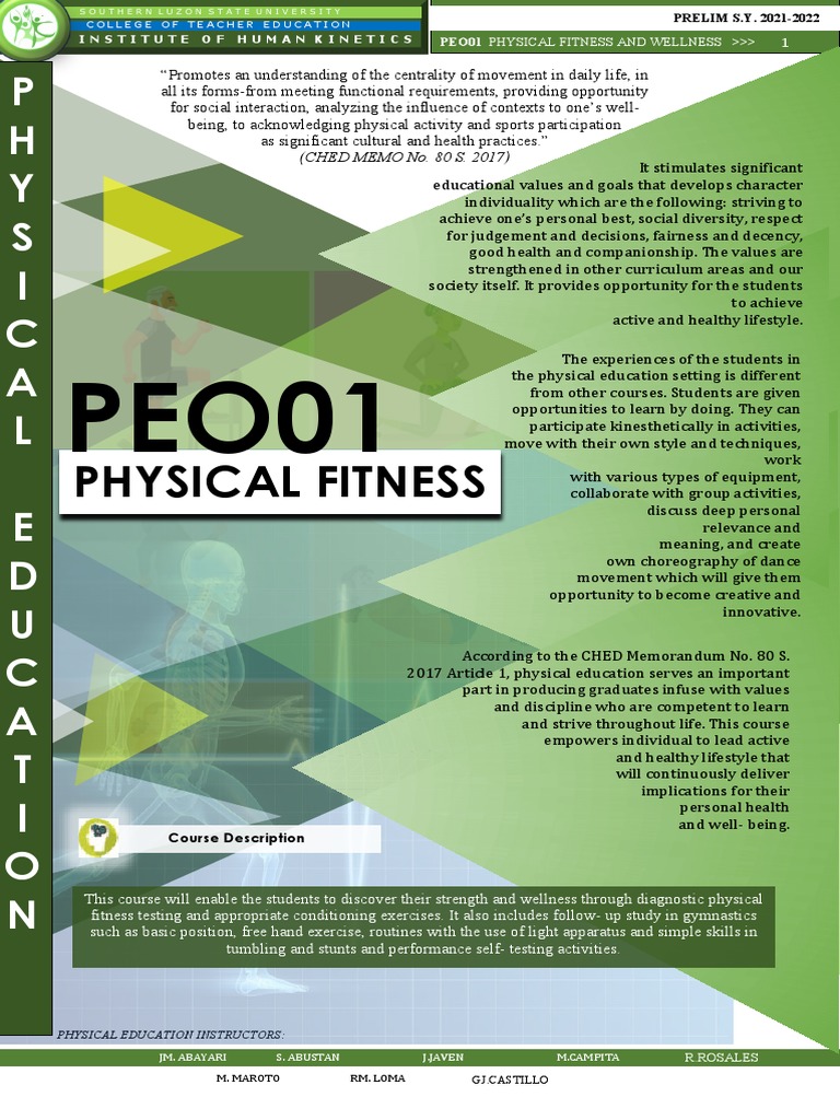 Prelim Peo01 | PDF | Physical Education | Physical Fitness