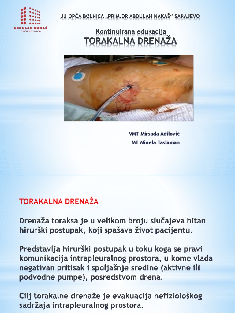Torakalna Drenaza Prezentacija | PDF