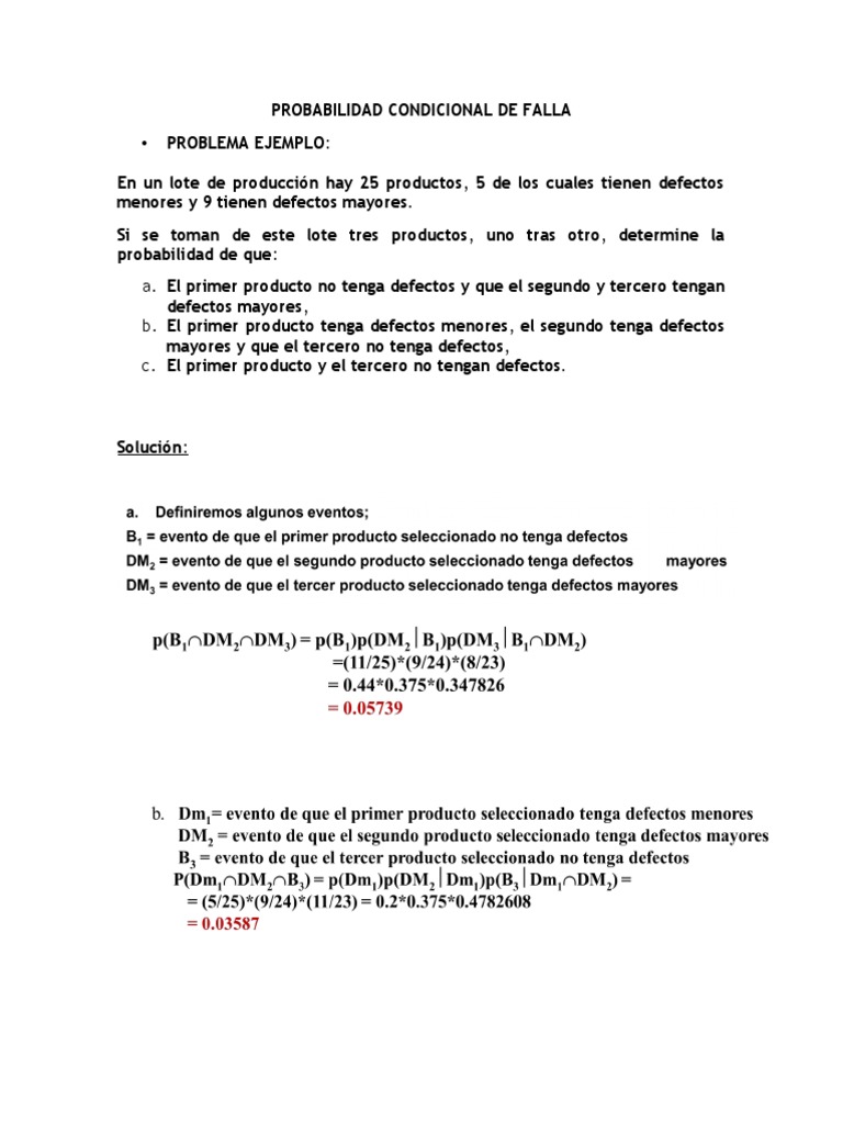 Ejercicio - Probabilidad Cond Falla - Módulo 5 - 1B | PDF