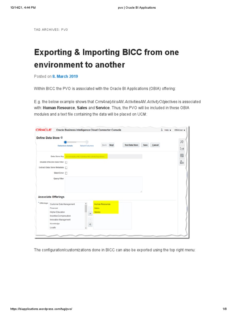 Exporting & Importing BICC From One Environment To Another: Posted On ...
