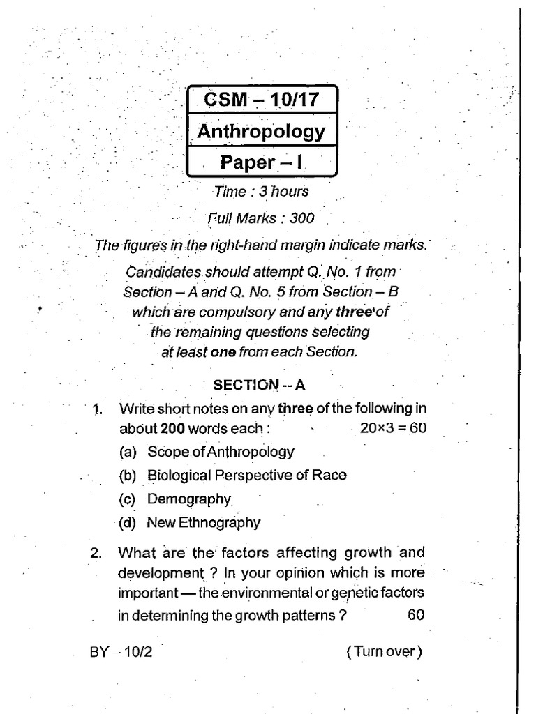 Anthropology Paper I | PDF