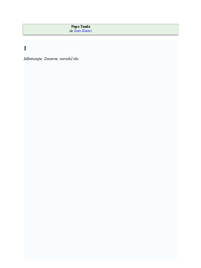 Popa Tanda - Ioan Slavici | PDF