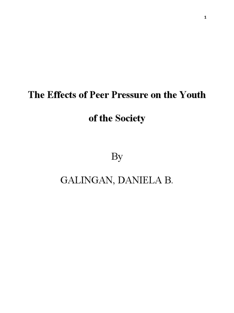 Chapter 1 And 2 Peer Pressure Pdf Adolescence Interview