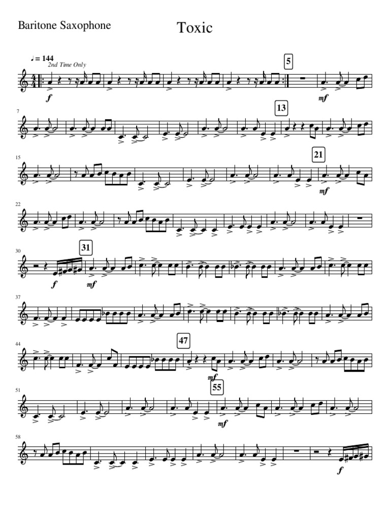 Toxic Sax Quartet-Baritone Saxophone | PDF | Music Technology | Western ...
